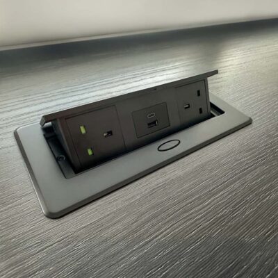 Worktop flip up double socket and USB power outlet - Spacemaker